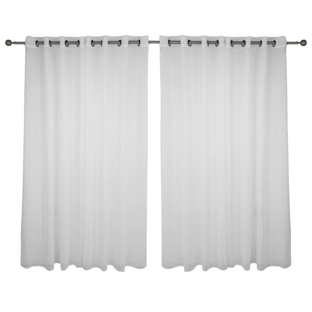 Set Cortina Velo Liso Argolla 140X220 Color Blanco – Chantilly